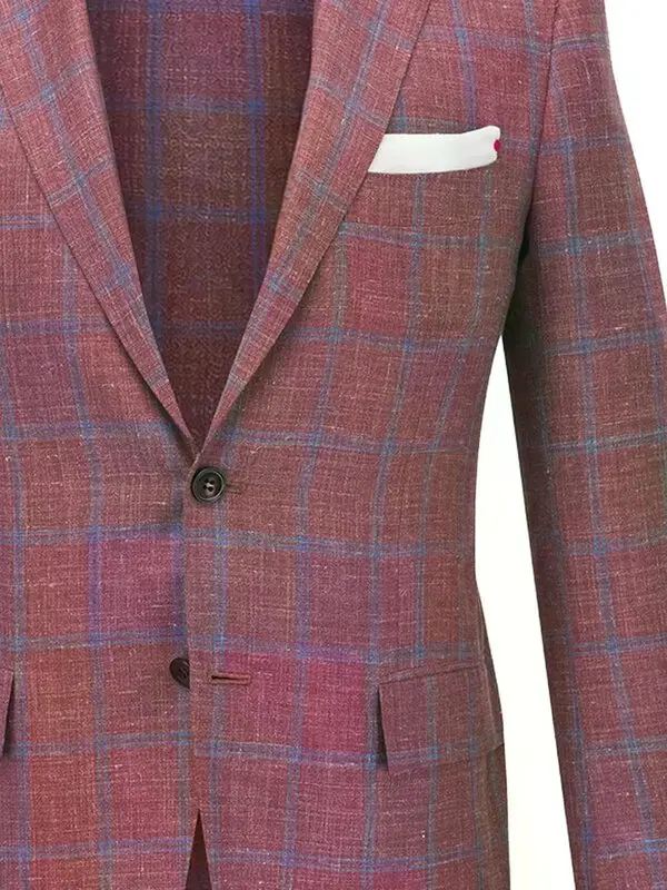 Kiton Check Pattern Front Pockets Jacket