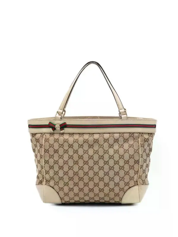 Gucci Gg Canvas Web Mayfair Tote Bag - Neutrals