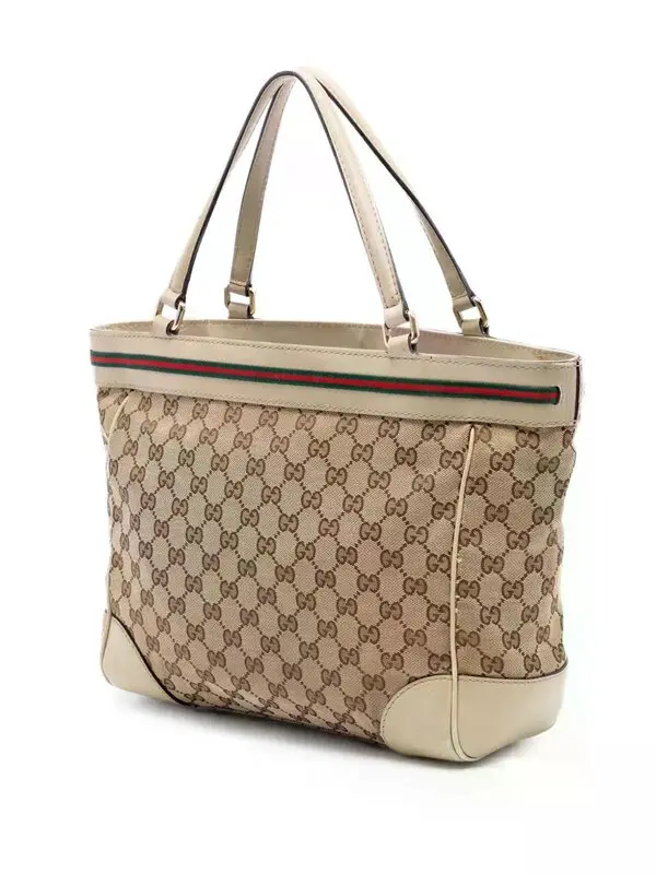 Gucci Gg Canvas Web Mayfair Tote Bag - Neutrals
