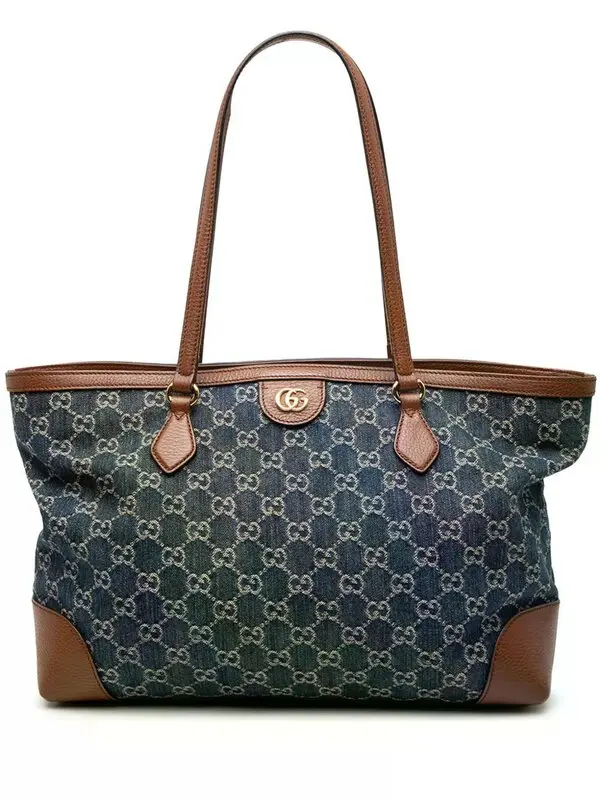 Gucci Gg Denim Ophidia Tote Bag - Blue