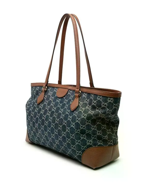 Gucci Gg Denim Ophidia Tote Bag - Blue