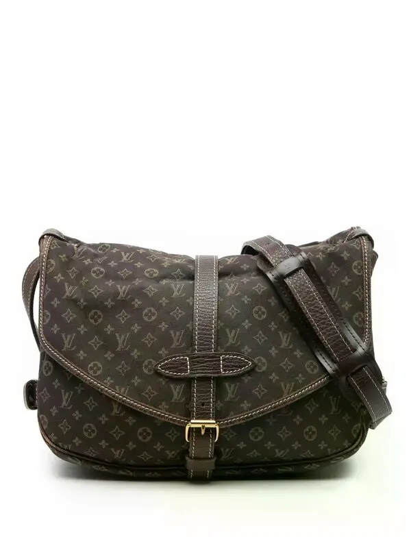 LOUIS VUITTON 2009 Monogram Mini Lin Saumur 30 Crossbody Bag - Brown