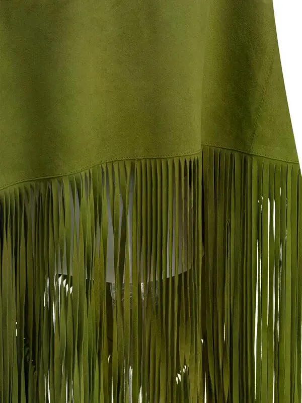 FURLING BY GIANI Fringe-trimmed Suede Scarf