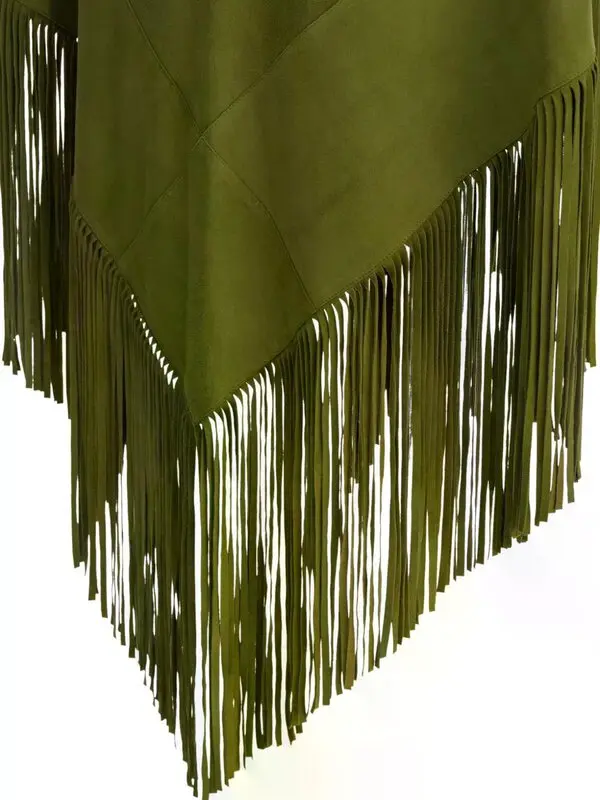 FURLING BY GIANI Fringe-trimmed Suede Scarf
