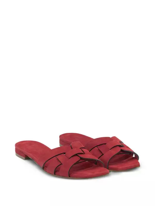 SERGIO LEVANTESI Norma Interwoven Leather Sandals - Red