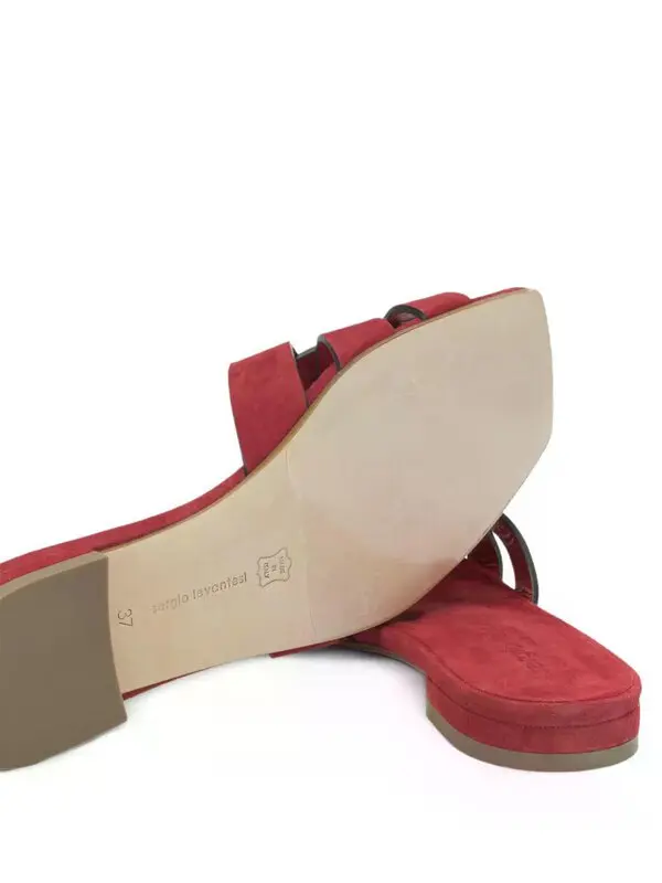 SERGIO LEVANTESI Norma Interwoven Leather Sandals - Red