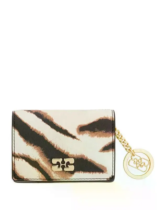 GANNI Bou Zebra-print Wallet - Neutrals