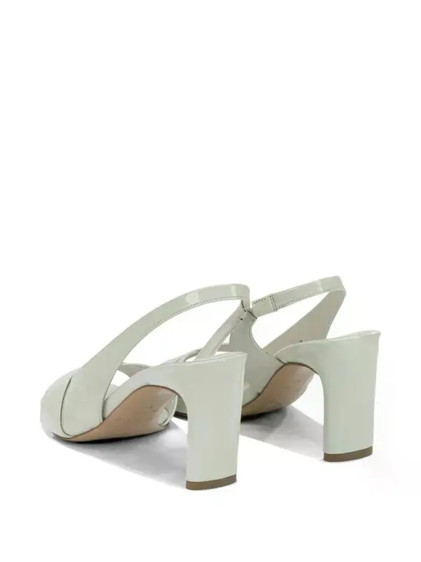DEL CARLO Patent Leather Slingback Sandals - Green