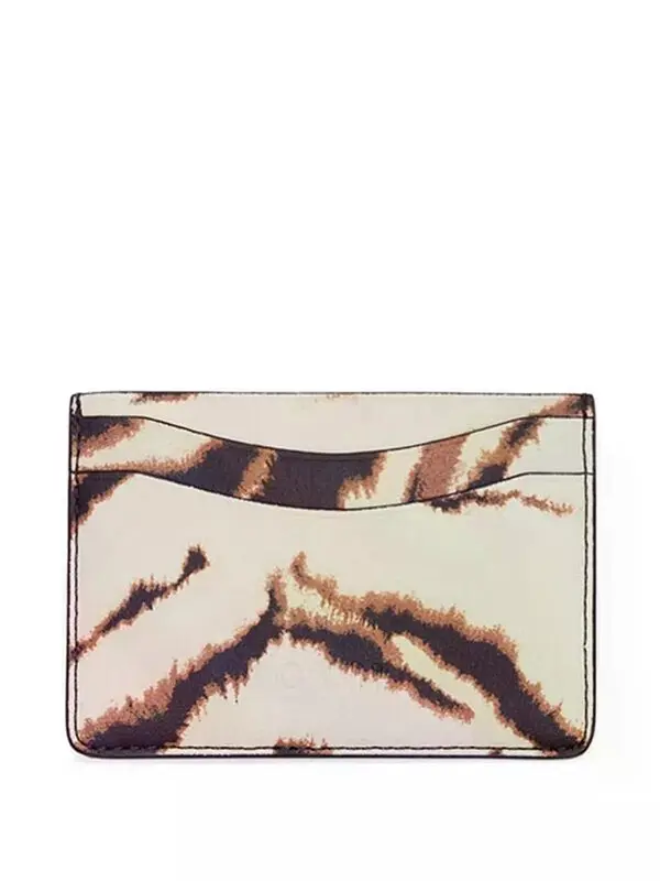 GANNI Bou Zebra-print Card Holder - Neutrals