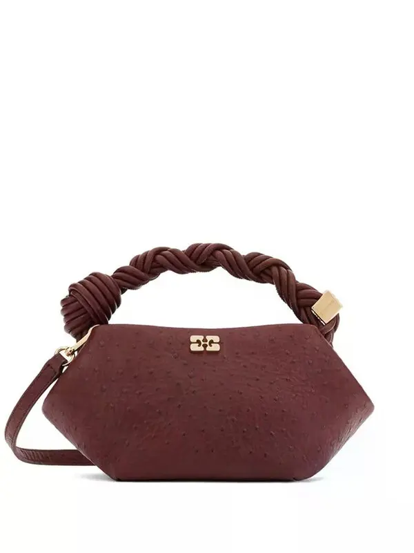 GANNI Mini Ostrich-effect Tote Bag - Red
