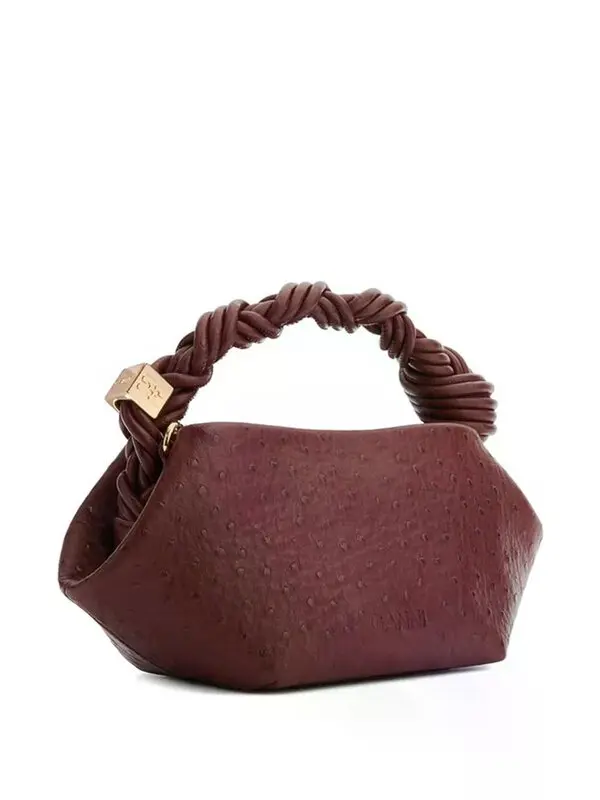 GANNI Mini Ostrich-effect Tote Bag - Red