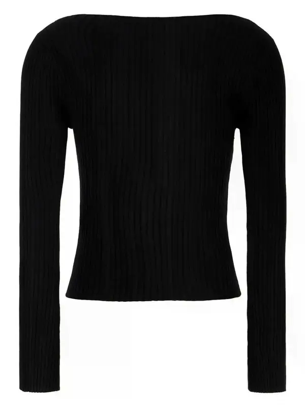 SIMONA CORSELLINI Wide-neck Ribbed Top
