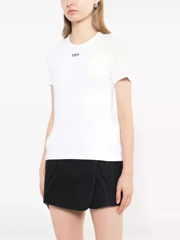 Off-White Stamp Ribbed T-shirt - White