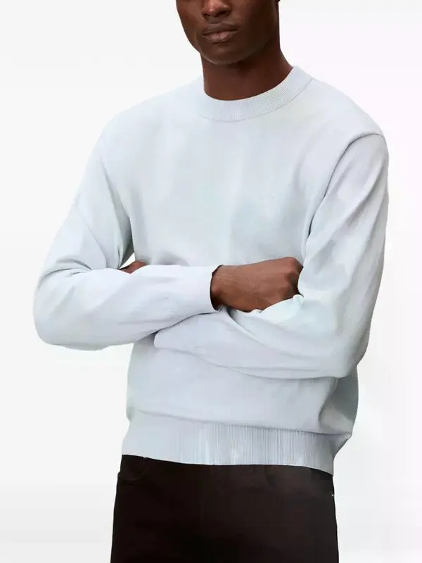 Calvin Klein Logo-embroidered Ribbed-trim Sweater