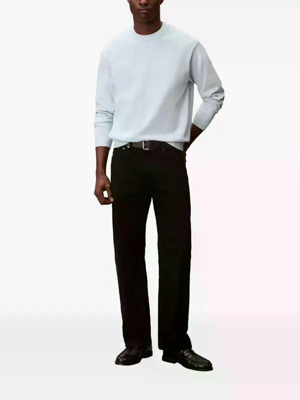 Calvin Klein Logo-embroidered Ribbed-trim Sweater