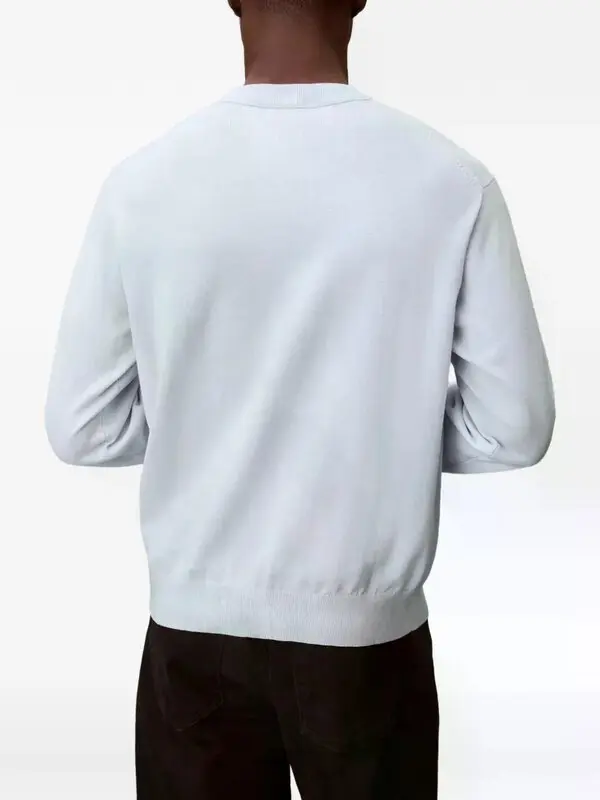 Calvin Klein Logo-embroidered Ribbed-trim Sweater