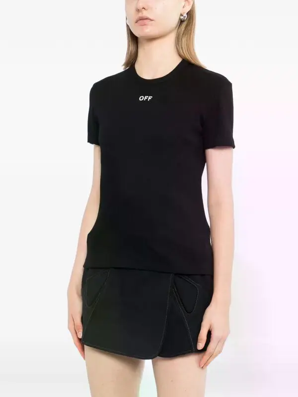 Off-White Off Stamp Ribbed T-shirt - Black