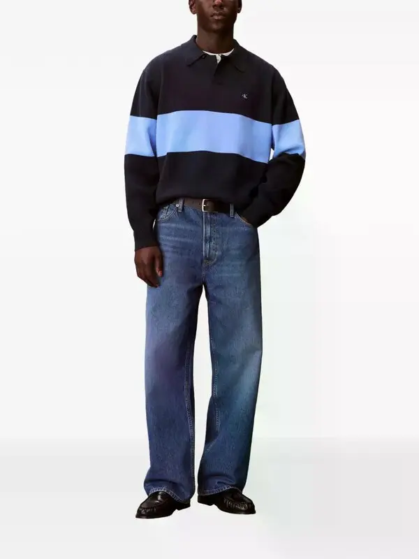Calvin Klein Striped V-neck Sweater