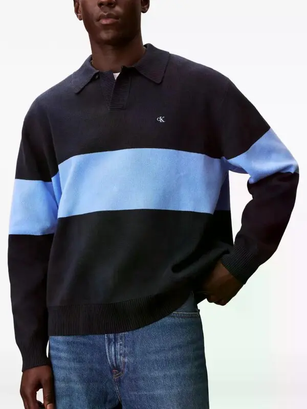 Calvin Klein Striped V-neck Sweater
