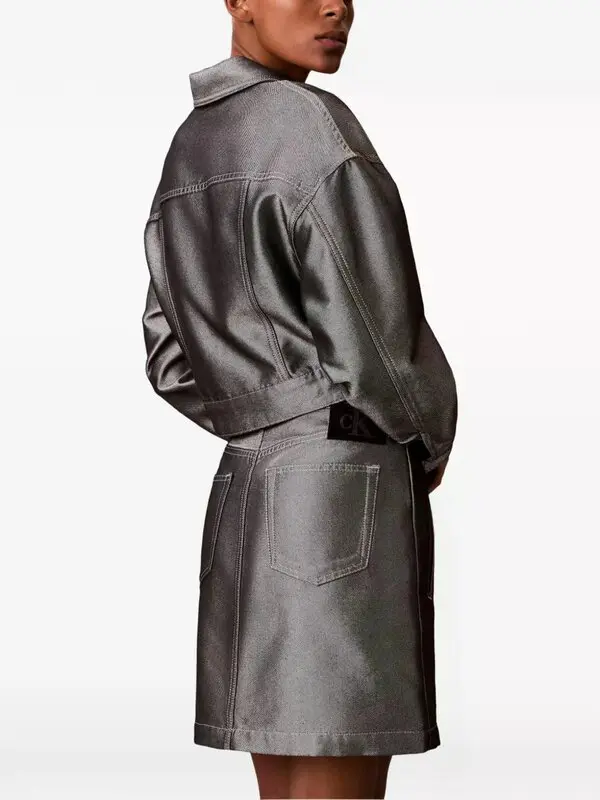 Calvin Klein Metallic-effect Cropped Jacket