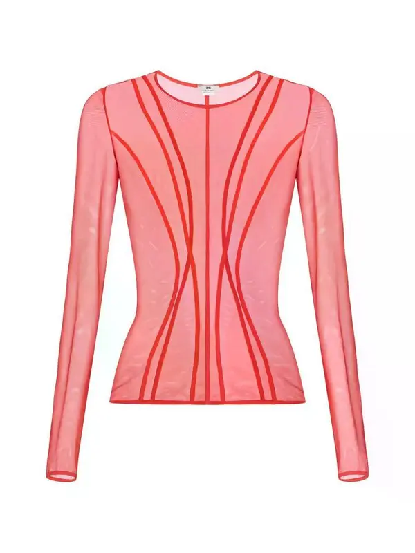 Elisabetta Franchi Sheer Long Sleeve Top