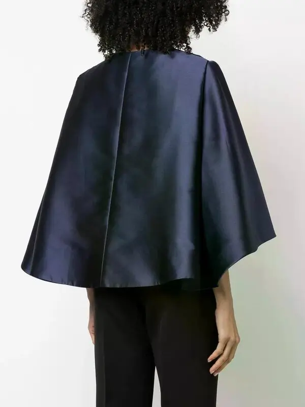 Alberta Ferretti Satin-trim Cropped Cape Jacket