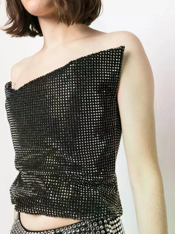 Roland Mouret Crystal-embellished Asymmetric Top