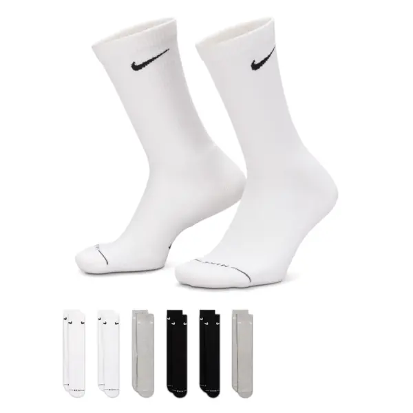 Nike Everyday Elevated Crew Socks 6 Pairs - White