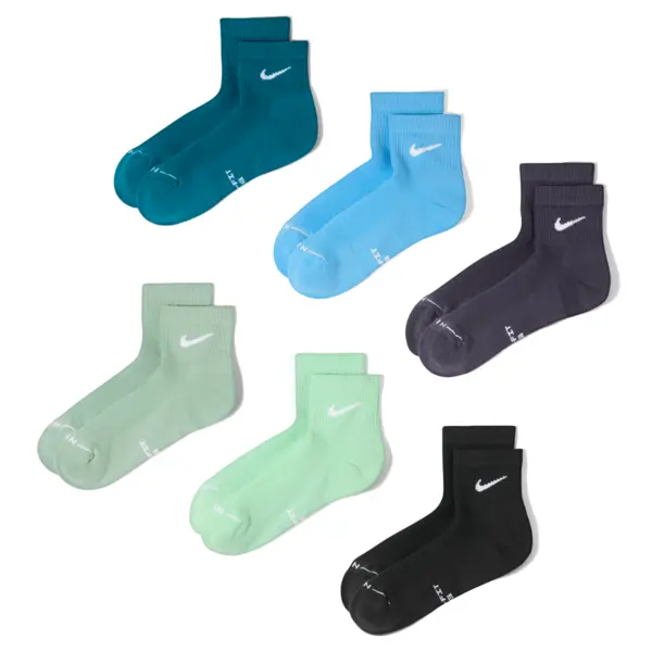Nike Everyday Elevated Ankle Socks 6 Pairs - Multicolor
