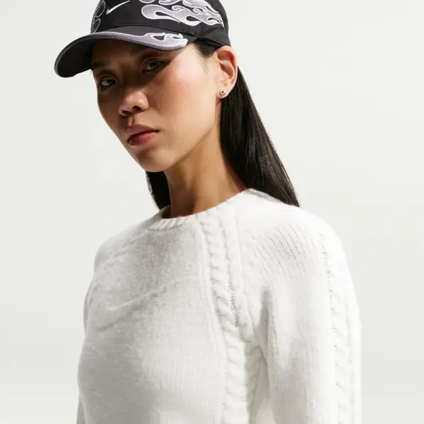 Nike Sportswear Chill Knit Slim Long-sleeve Sweater Top - White