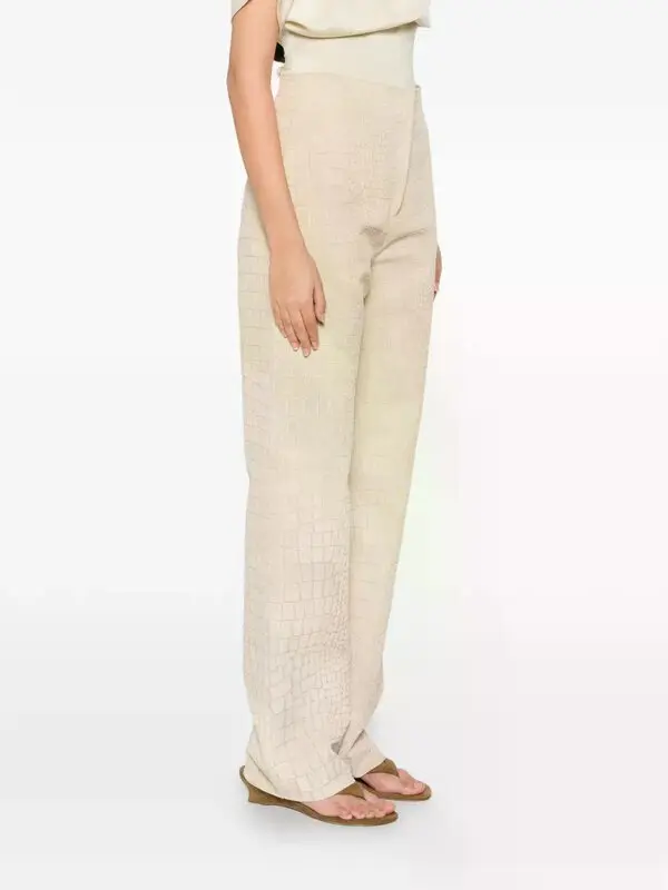Tove Tieve Croc-effect Trousers - Neutrals