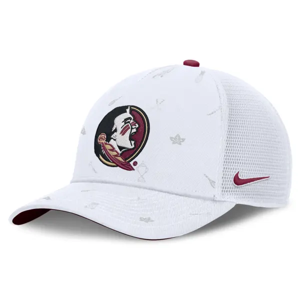 Nike Florida State University Country Club Golfin' Rise College Trucker Hat - White