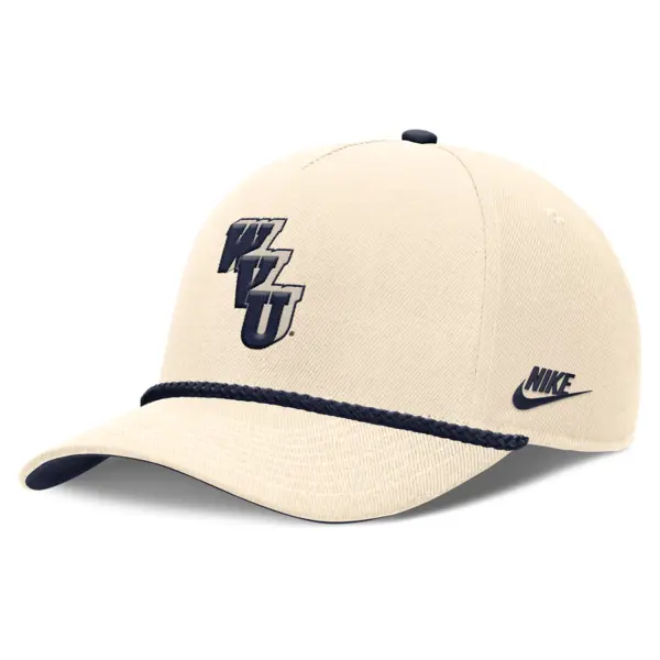 Nike West Virginia Legacy Vintage Rope Rise College Adjustable Hat - White