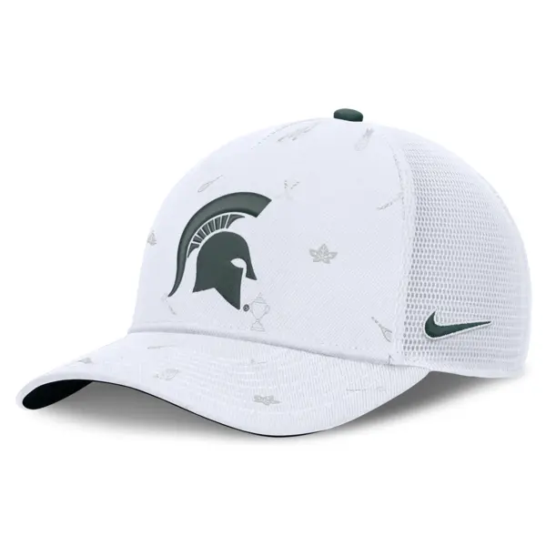 Nike Michigan State Country Club Golfin' Rise College Trucker Adjustable Hat - White