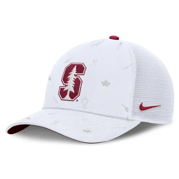 Nike Stanford Country Club Golfin' Rise College Trucker Adjustable Hat - White