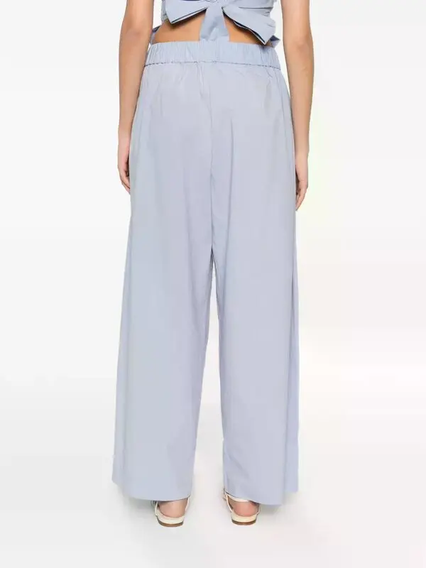ST. AGNI Relaxed Wide-leg Trousers - Blue