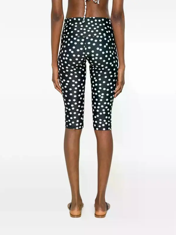 LESLIE AMON Capri Polka-dot Print Shorts