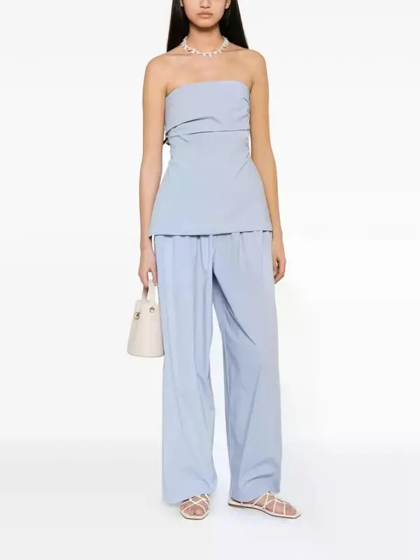 ST. AGNI Strapless Tie-back Top - Blue