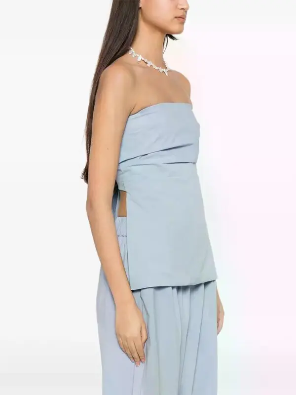 ST. AGNI Strapless Tie-back Top - Blue