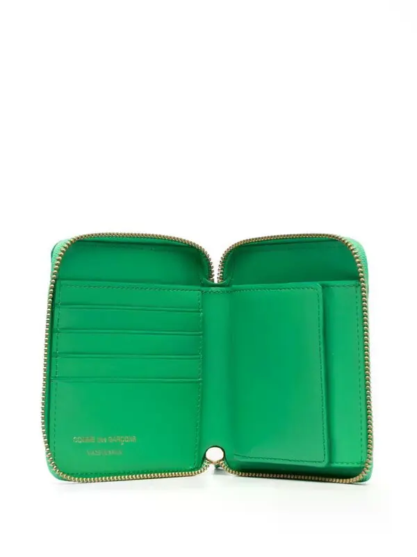 Comme Des Garçons Leather Zipped Wallet - Green