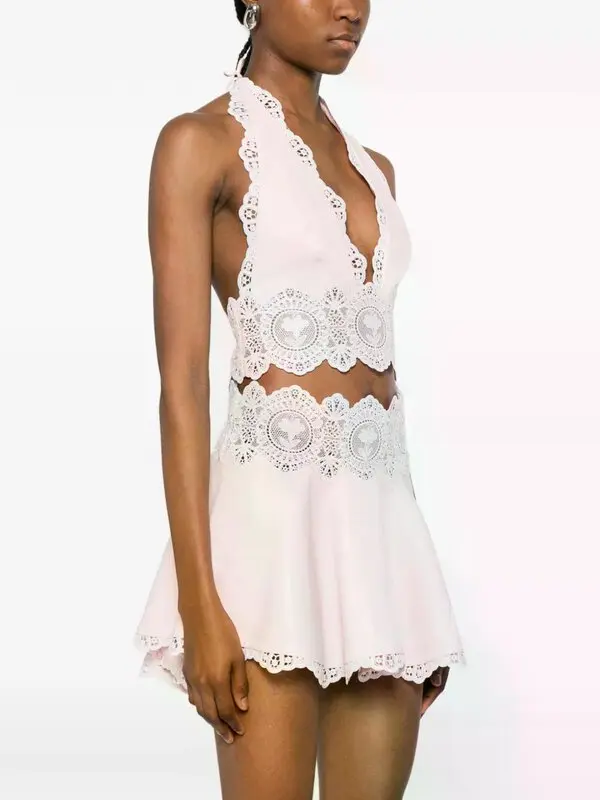 Retrofete Kismet Lace-trim Halter Neck Top