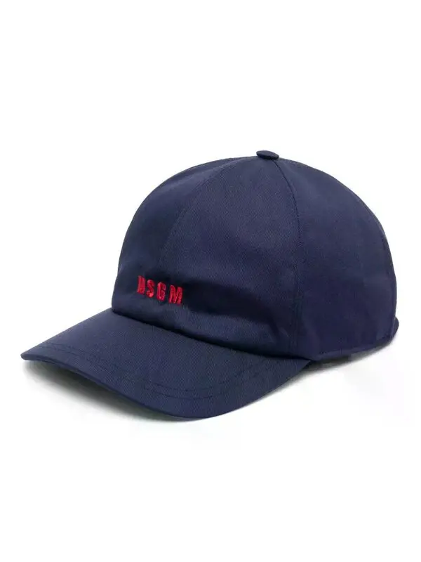 MSGM Logo-embroidered Cap - Blue