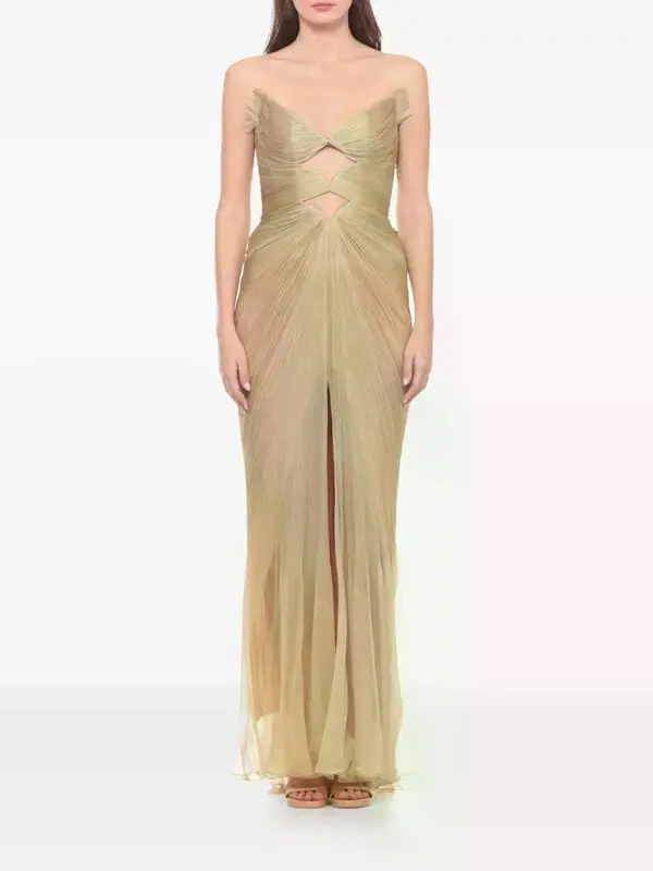 MARIA LUCIA HOHAN Plissé-effect Cut-out Gown
