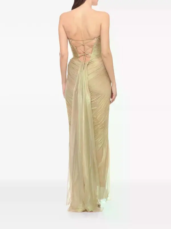 MARIA LUCIA HOHAN Plissé-effect Cut-out Gown