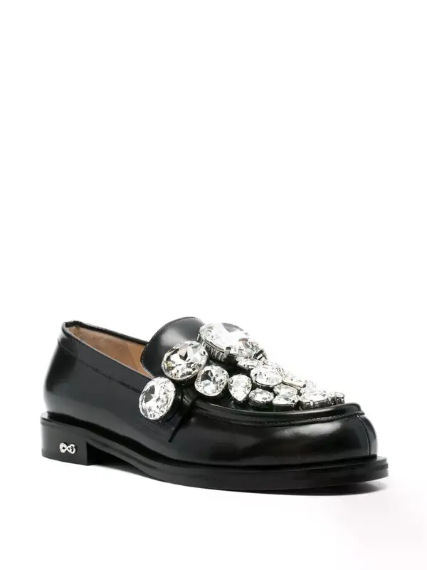 Mach & Mach Crystal-embellished Loafers