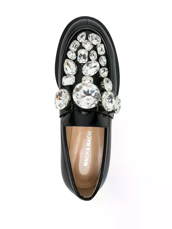 Mach & Mach Crystal-embellished Loafers