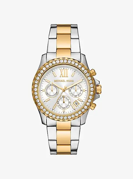 Michael Kors Oversized Everest Pavé Watch - Silver