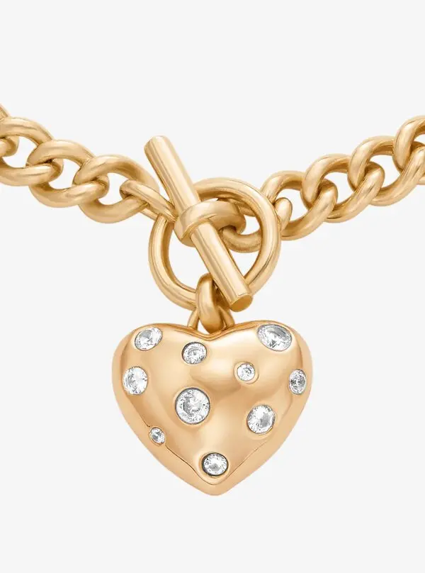 Michael Kors Pavé Heart Charm Necklace