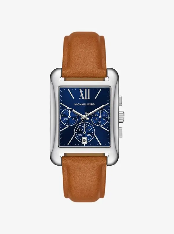 Michael Kors Monroe -tone And Leather Watch - Silver