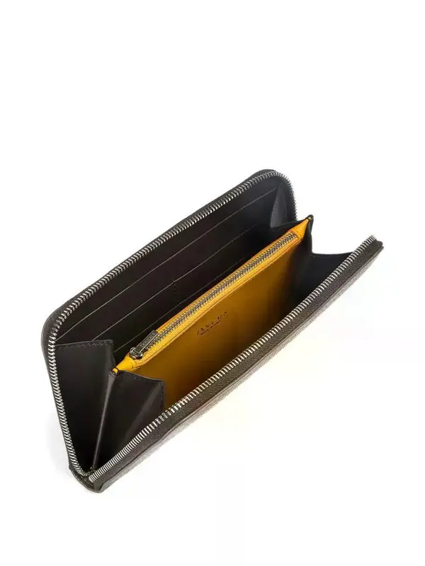 DOUCAL'S Tumbled Leather Continental Wallet - Brown